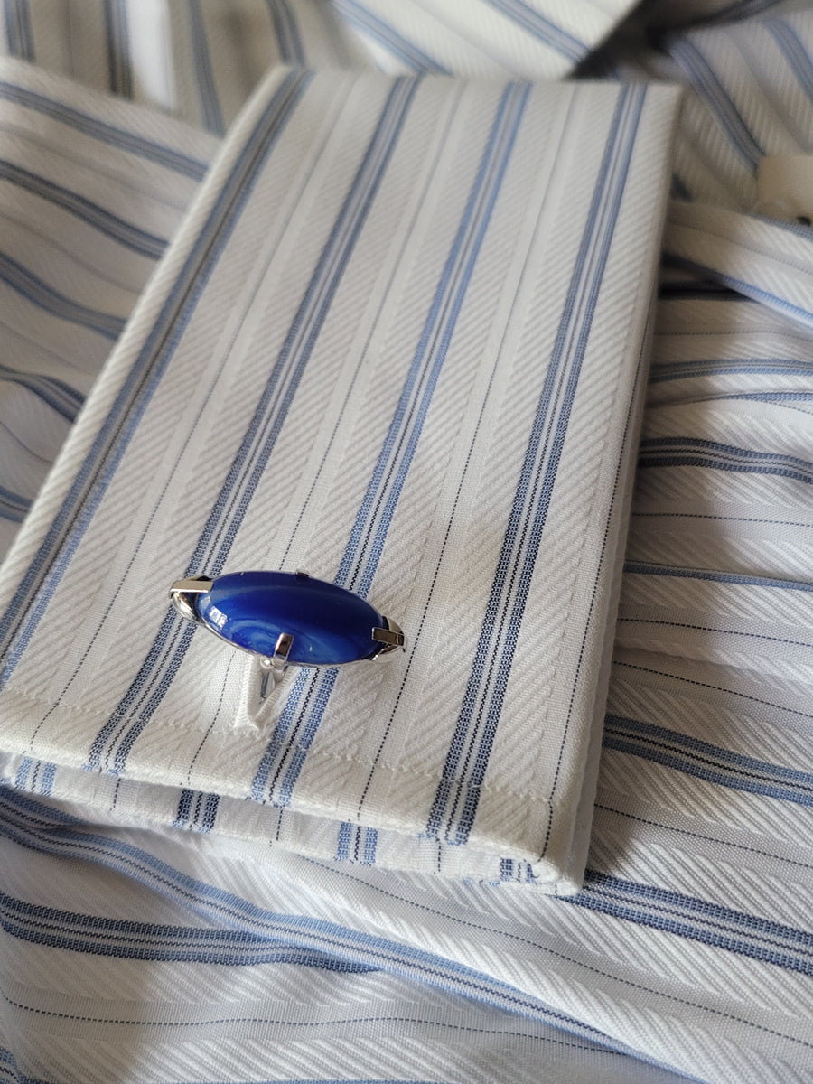 Vintage Swank Blue and Chrome Cufflinks Set – Good Find Stores